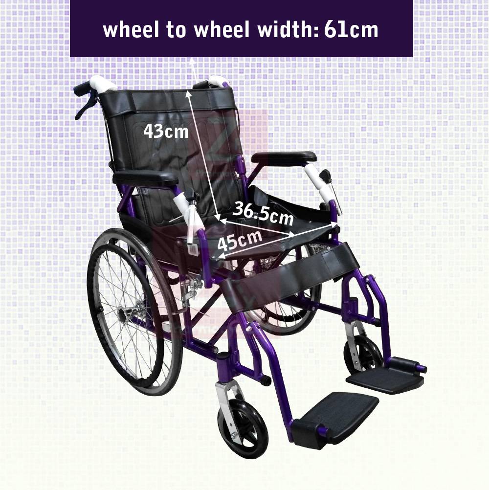 Zen Pharmacy | Lightweight wheelchair Aluminium 12KG (Purple Frame)