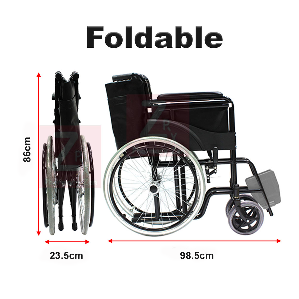 Zen Pharmacy | Standard Hospital Wheelchair Black Frame