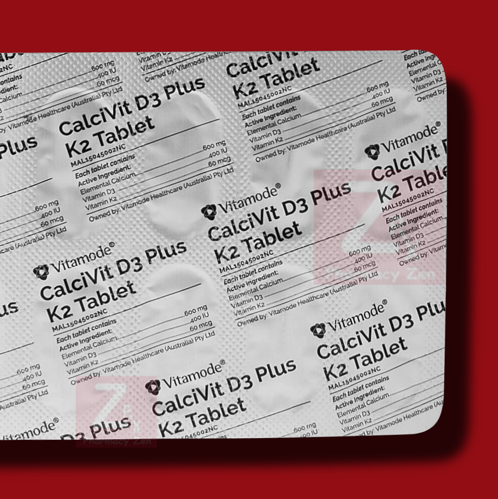 Zen Pharmacy | Vitamode CalciVit D3 Plus K2 Tablets (10s)(Strip)