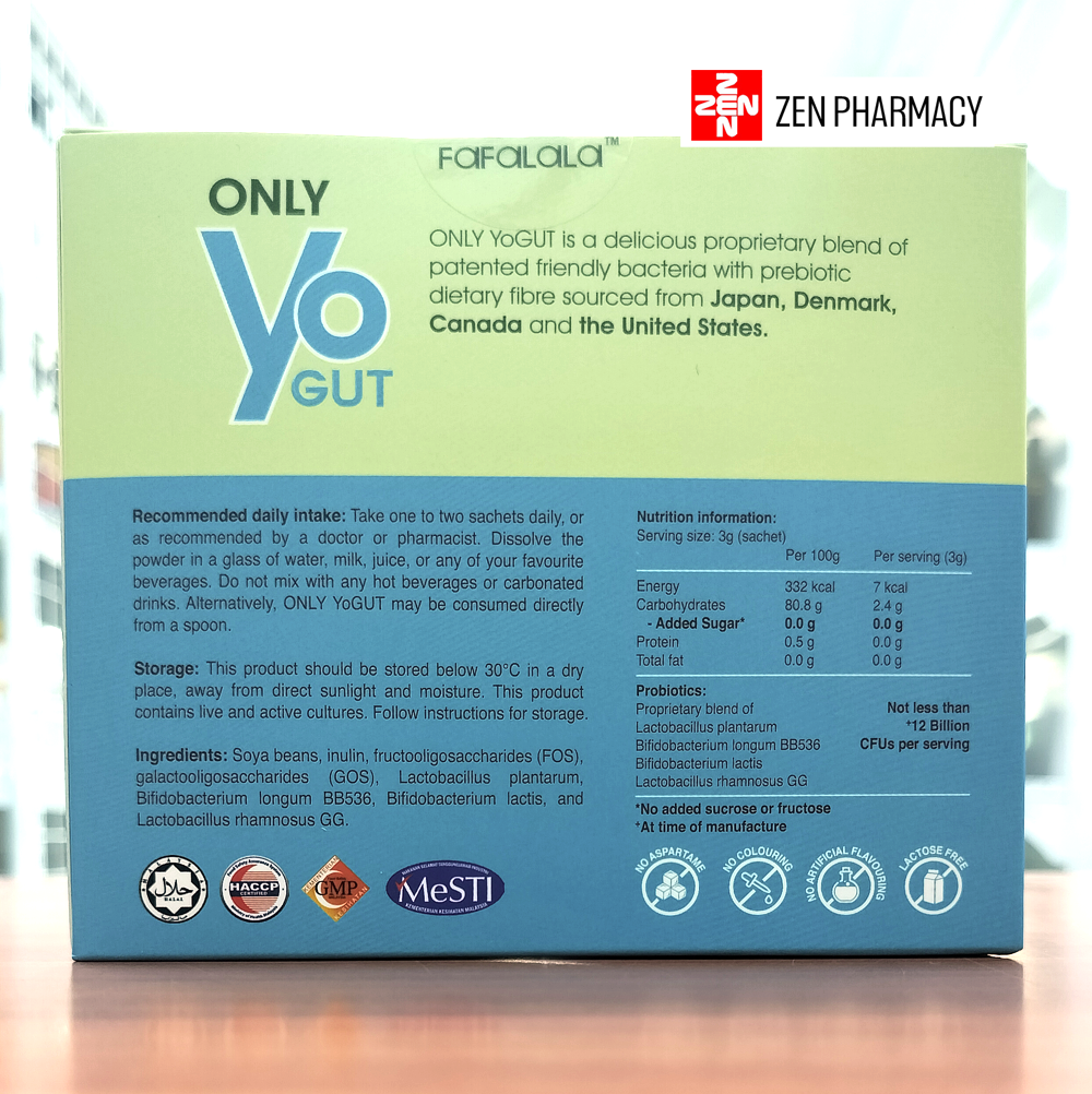 Zen Pharmacy | FaFaLaLa Only YoGUT Prebiotics & Probiotics 3g x 30sac (box)