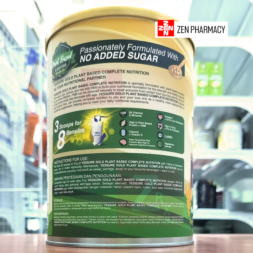 Zen Pharmacy | YESSURE GOLD Plant Based Complete Nutrition Drink 800g ...