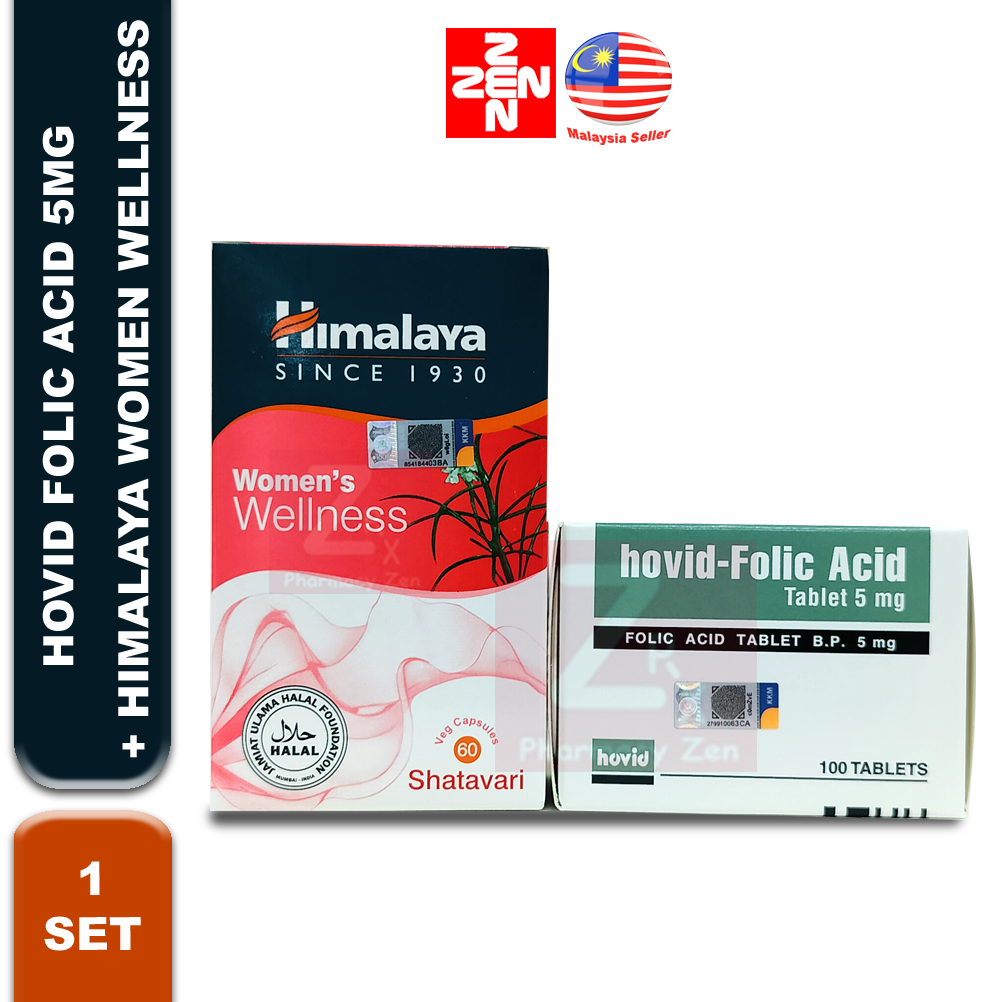 Zen Pharmacy | Hovid Folic Acid 5mg 100s(BOX) + Himalaya Women Wellness ...