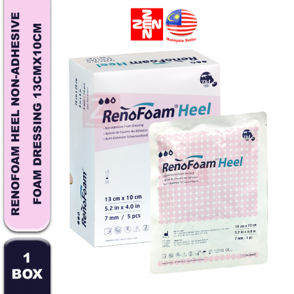 Zen Pharmacy | [1 BOX] Renofoam Heel Non-Adhesive Foam Dressing 13cmX10cm (5pc/box)