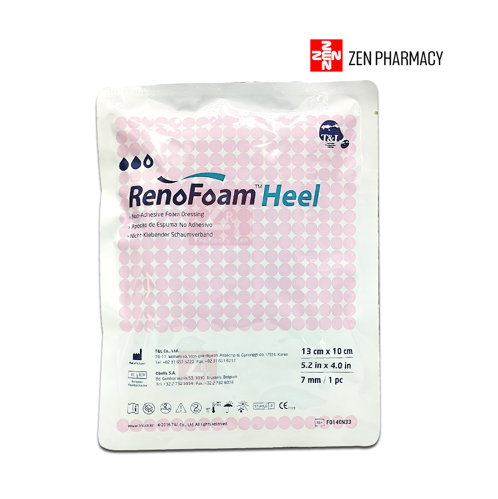 Zen Pharmacy | [1 BOX] Renofoam Heel Non-Adhesive Foam Dressing ...