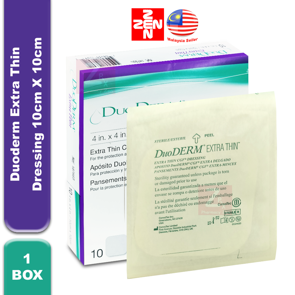 Zen Pharmacy | [1 BOX] Duoderm Extra Thin Dressing 10cm X 10cm (10pc/box)