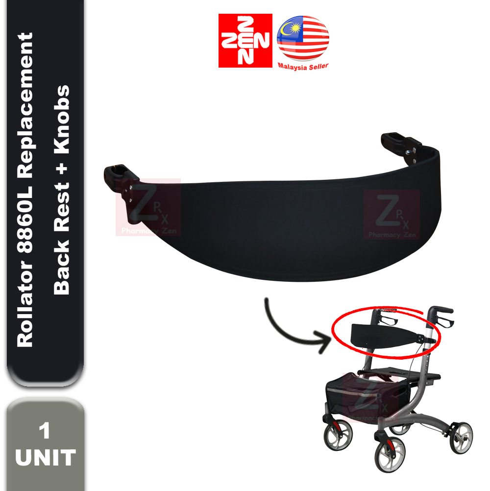 Zen Pharmacy | Rollator 8860L Replacement Back Rest + Knobs (1 UNIT)