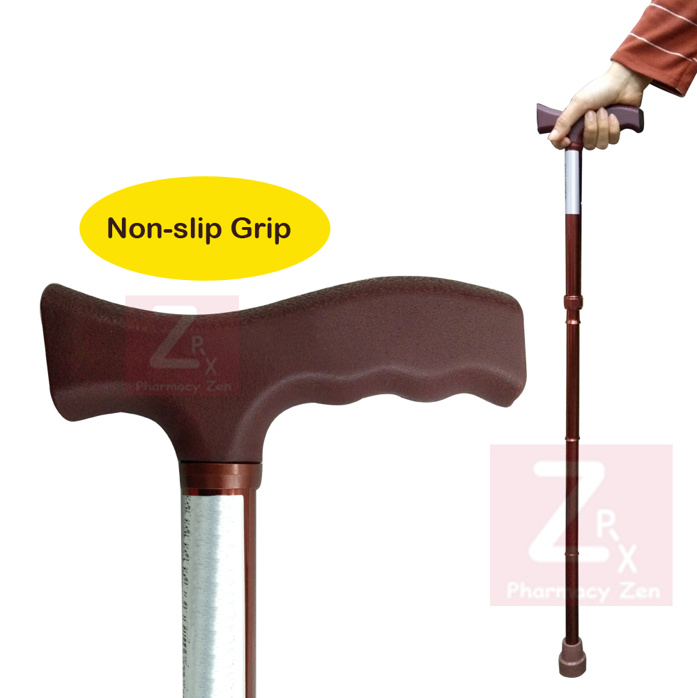 Foldable and Height Adjustable Walking Stick (Bronze color)