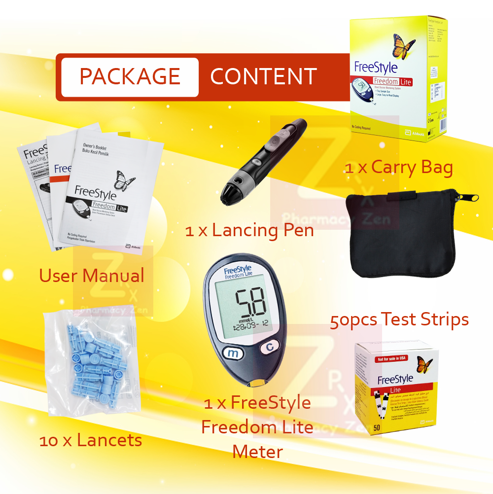 Zen Pharmacy | Freestyle freedom Lite Glucometer With Test Strips 50's