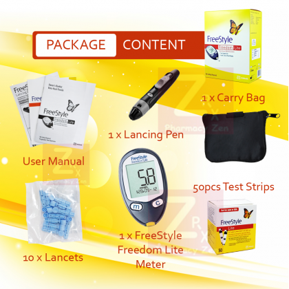 Zen Pharmacy | Freestyle freedom Lite Glucometer With Test Strips 50's