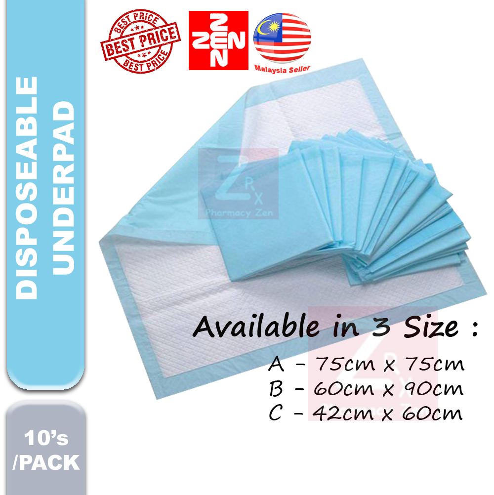 Zen Pharmacy | Disposable Underpad 5Ply Hospital Quality 10pcs/pack