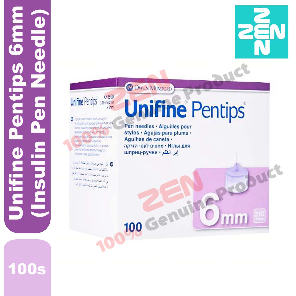 Unifine Pentips Insulin Pen Needle 100s 4MM / 5MM / 6MM