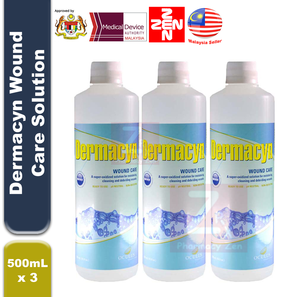 Zen Pharmacy | Dermacyn Wound Care solution 500ml(Triple pack)