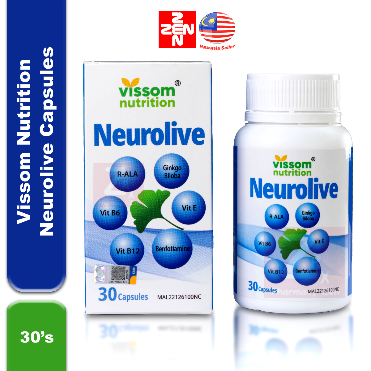 Zen Pharmacy | Vissom Nutrition Neurolive Capsules 30s(btl)