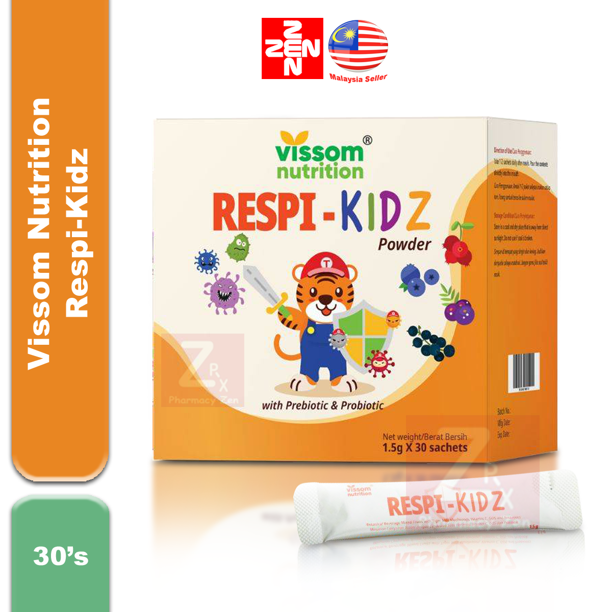 Zen Pharmacy | Vissom Nutrition Respi-Kids 30 sachets(box)