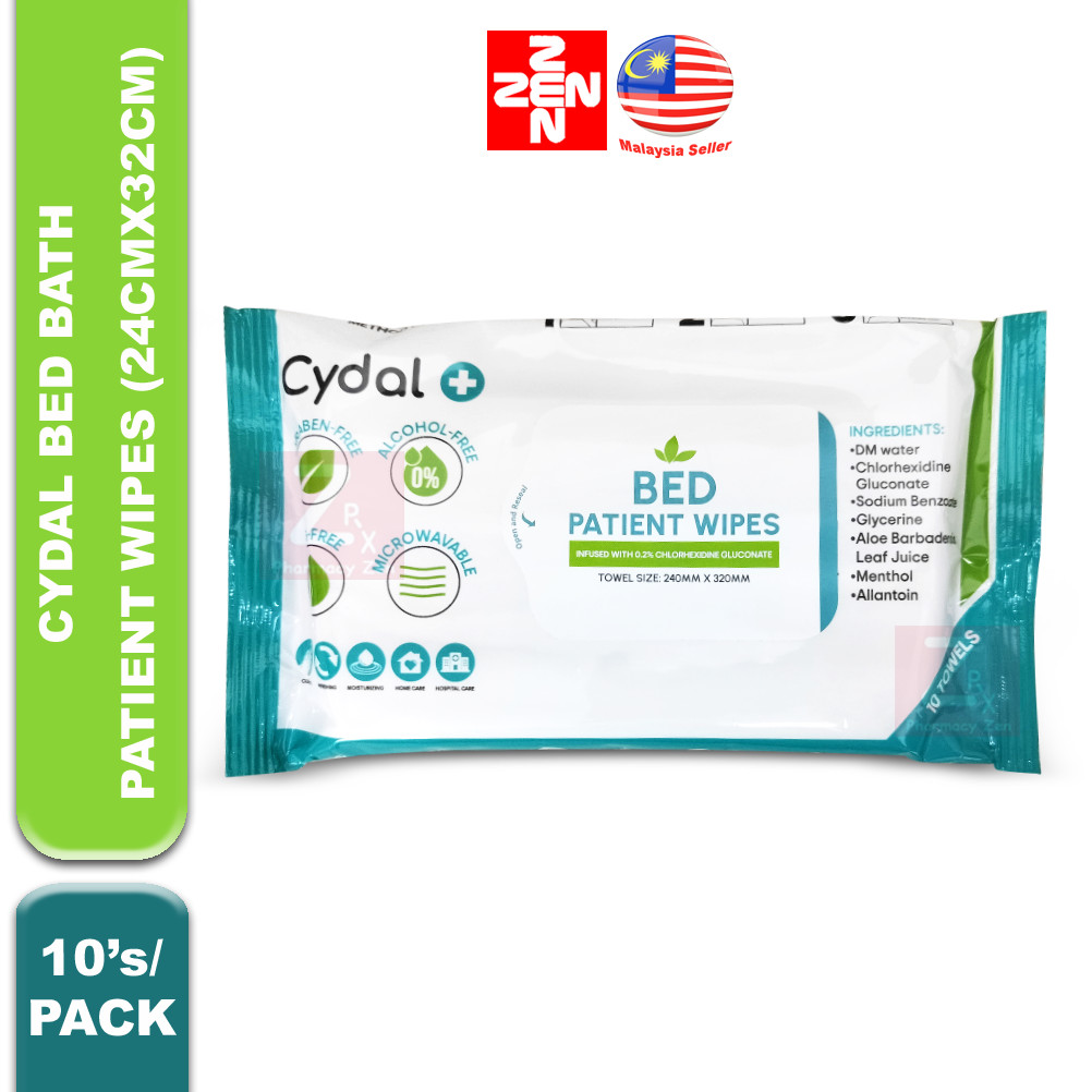 Zen Pharmacy | Cydal Bed Patient Wipes Bath Showerless Wet Tissues 10s ...